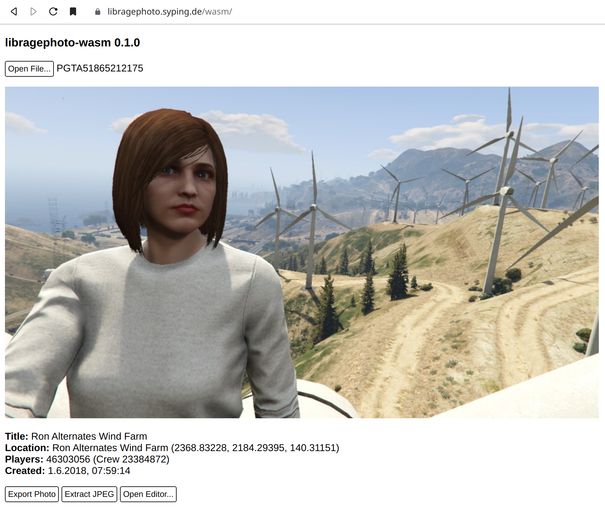 Wipsrc Libragephoto Wasm Webassembly Based Photosnapmatic Viewer Tools Gtaforums